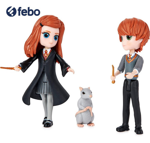 Figuras Harry Potter Ron Y Ginny + Mascota Magical Minis - FEBO Figuras Harry Potter Ron Y Ginny + Mascota Magical Minis - FEBO