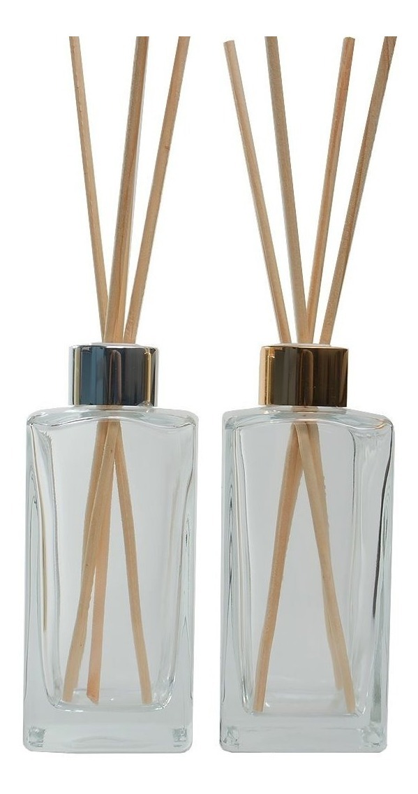 10 Frascos Difusor Retangular Vidro Luxo 250 Ml Varetas R 64 83 Em