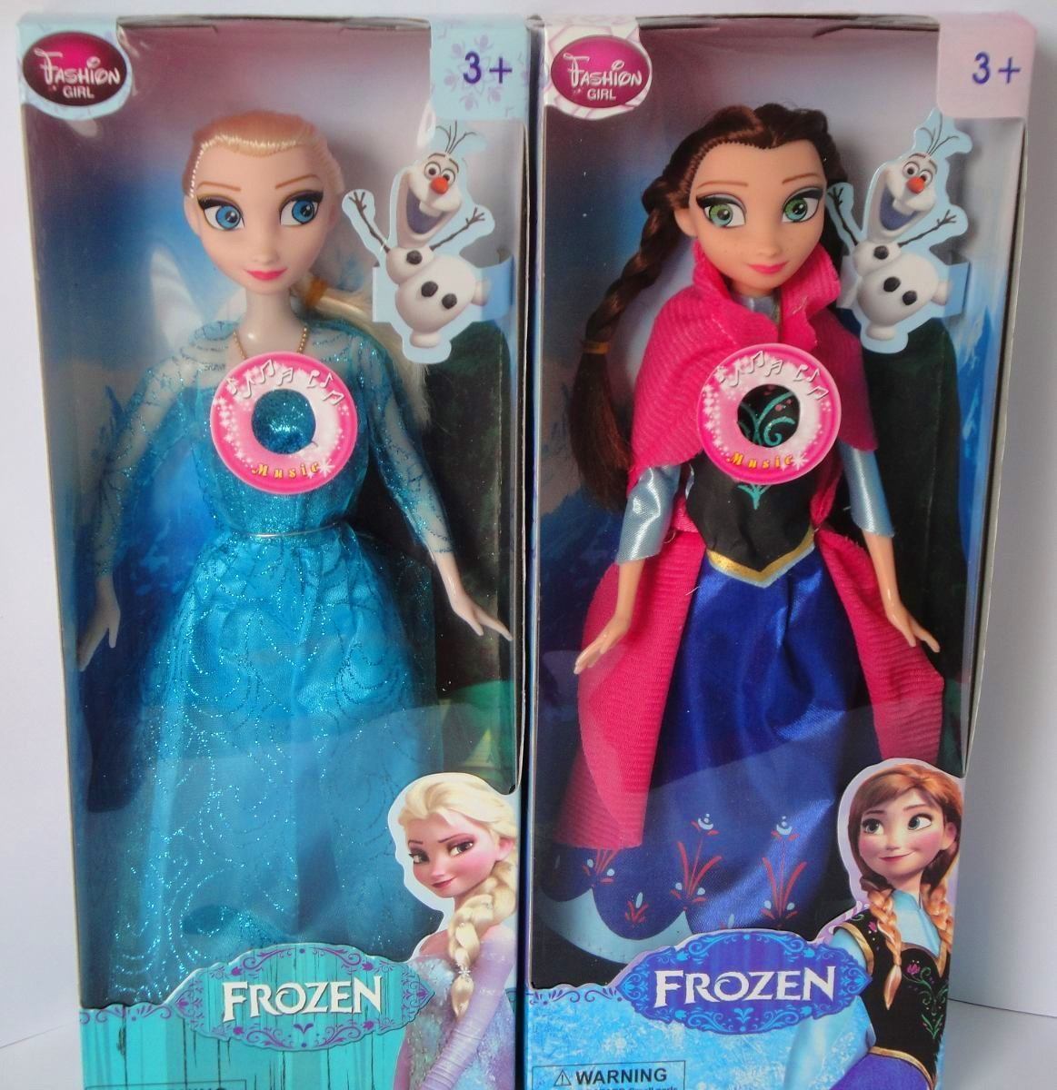 2 Bonecas Do Filme Frozen Disney Musical Elsa E Anna Olaf R 48 99