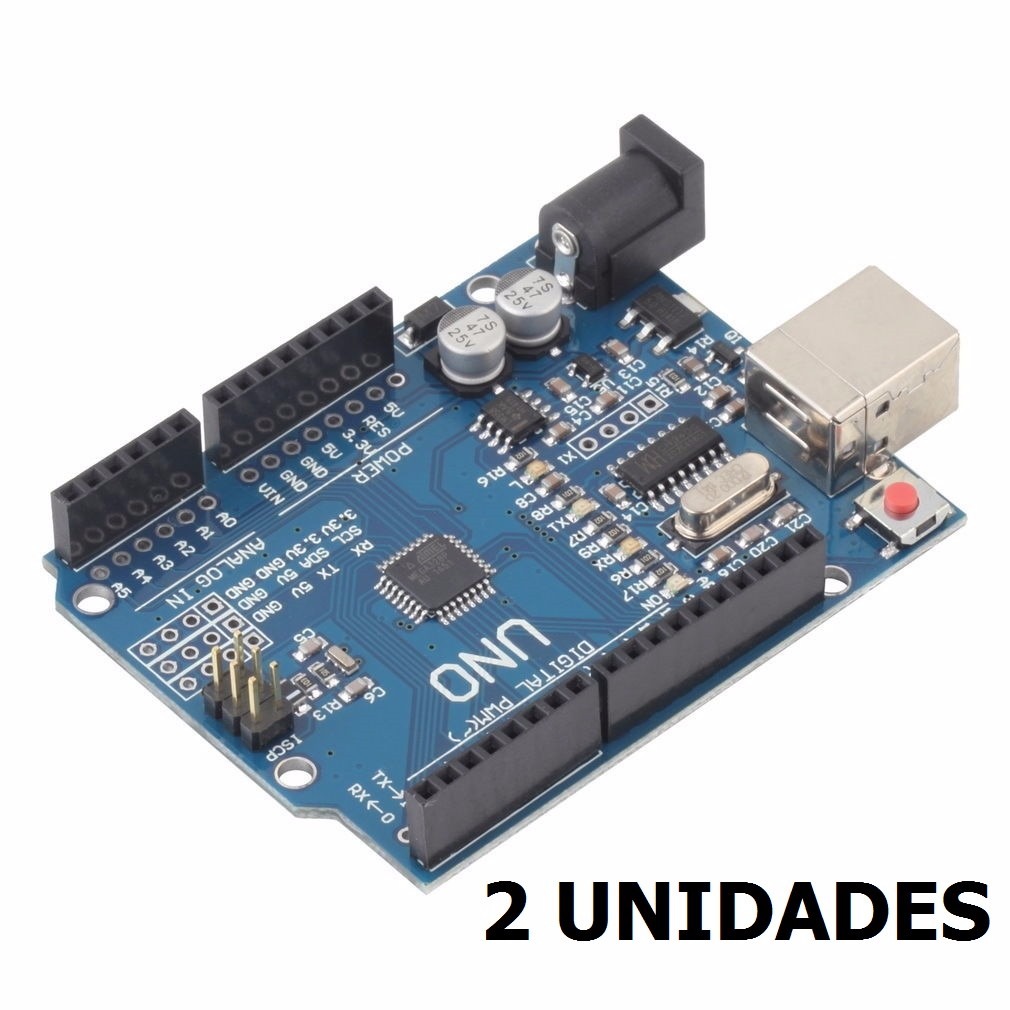 2 X Arduino Uno R3 Digital Pwm Atmega328p Ch340g + Cabo Usb - R$ 50,46 ... 2 X Arduino Uno R3 Digital Pwm Atmega328p Ch340g + Cabo Usb - R$ 50,46 ...