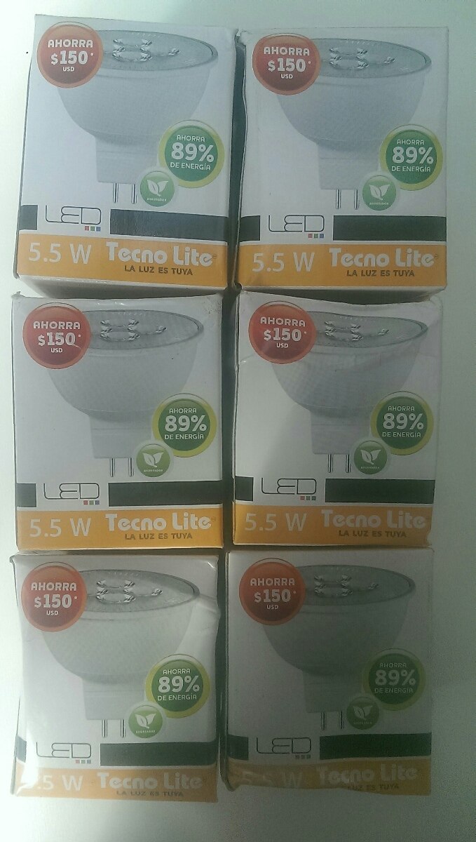 6pack Foco Led Tecnolite 5 5w Mr16 Spot Dicroico Envío Grati 550 00