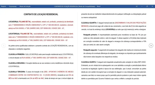 Modelo Contrato De Locação Imóvel Residencial Word Doc R 20 Em São