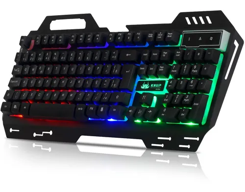 Kit De Teclado E Mouse Gamer Knup Kp 2054 Português Brasil De Cor Preto