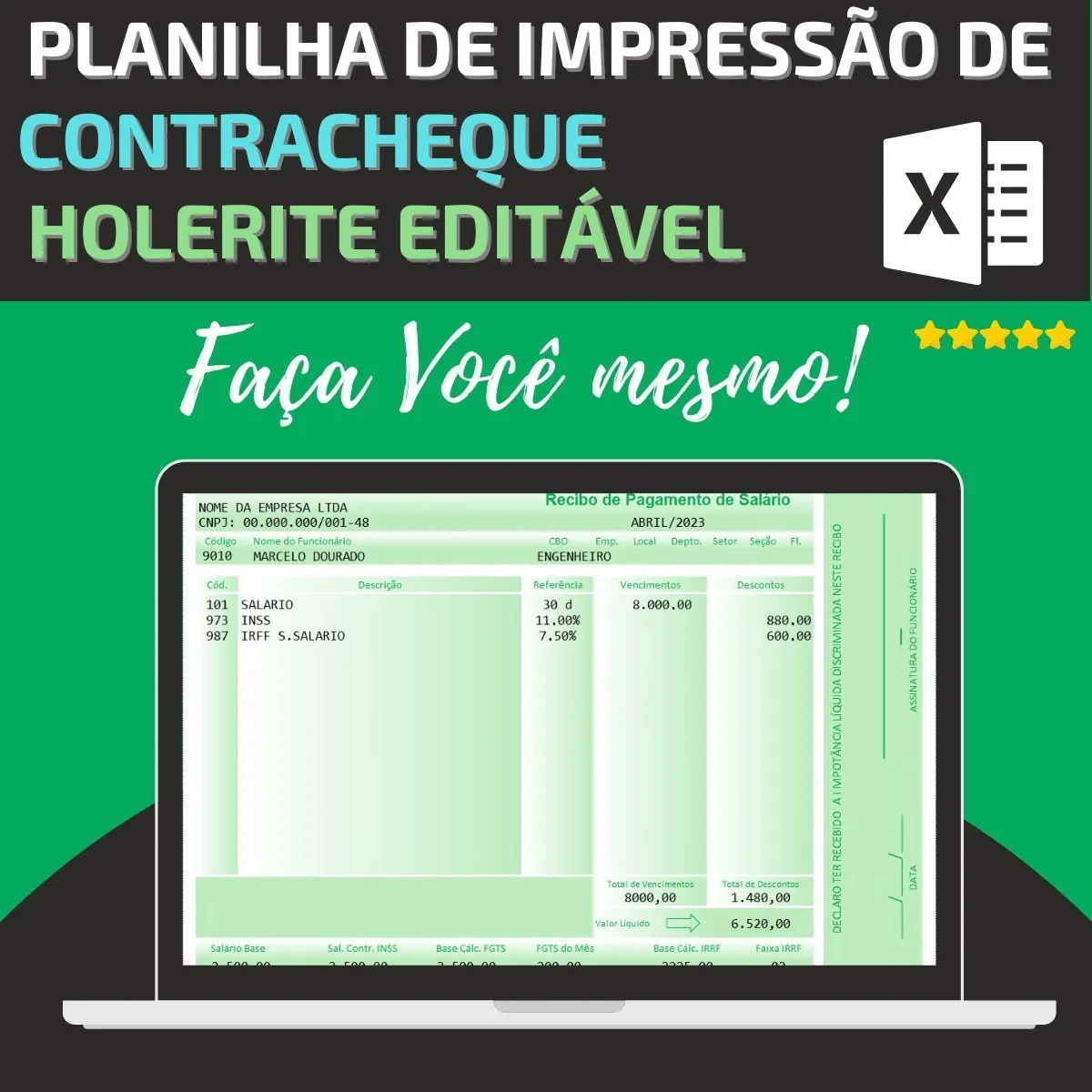 Modelo Holerite Contra Cheque Editavel no Excel 2023 em Rio Grande do ... Modelo Holerite Contra Cheque Editavel no Excel 2023 em Rio Grande do ...