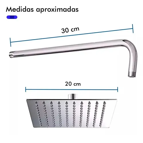 Regadera Cuadrada Tipo Lluvia 20cm Acero Inoxidable Black Mamut Kitul ... Regadera Cuadrada Tipo Lluvia 20cm Acero Inoxidable Black Mamut Kitul ...