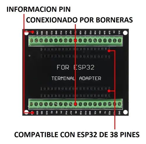 Placa Base Mother Screw Shield Nodemcu Esp32 Wroom 38 Pines | Mebuscar ... Placa Base Mother Screw Shield Nodemcu Esp32 Wroom 38 Pines | Mebuscar ...