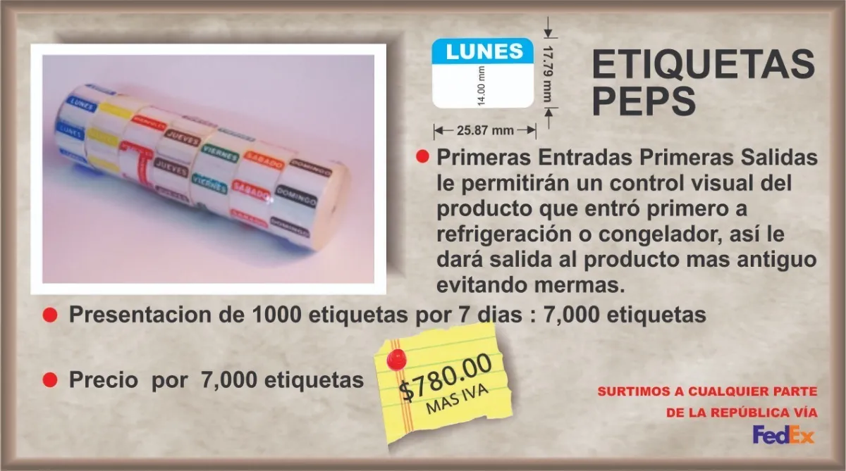 Etiquetas Peps Primeras Entradas Salidas 7 Mil Mebuscar México