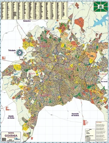 Mapa Político Rodoviário Da Cidade De Goiânia 120 X 90 Cm R 20 Em