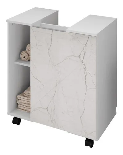 Gabinete Para Banheiro 55cm 1 Porta Com Rodízios Pequin Bran Cor Do ... Gabinete Para Banheiro 55cm 1 Porta Com Rodízios Pequin Bran Cor Do ...