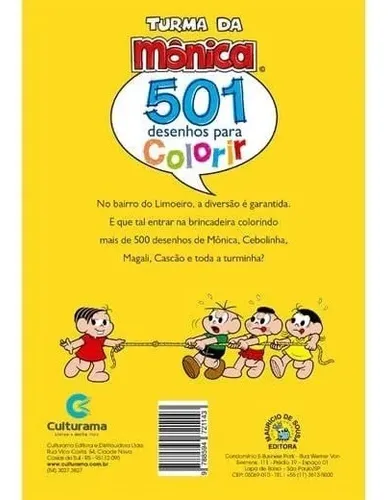Livro Para Colorir 501 Desenhos Turma Da M么nica Infantil | Mebuscar Brasil Livro Para Colorir 501 Desenhos Turma Da M么nica Infantil | Mebuscar Brasil