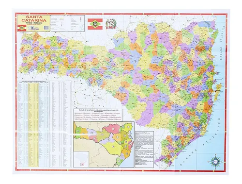Mapa Estado Santa Catarina Político Rodoviário Atualizado Mebuscar Brasil