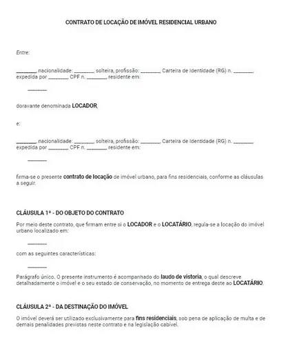 Modelo De Contrato De Locação Residencial Pronto Para Editar R 40 Em