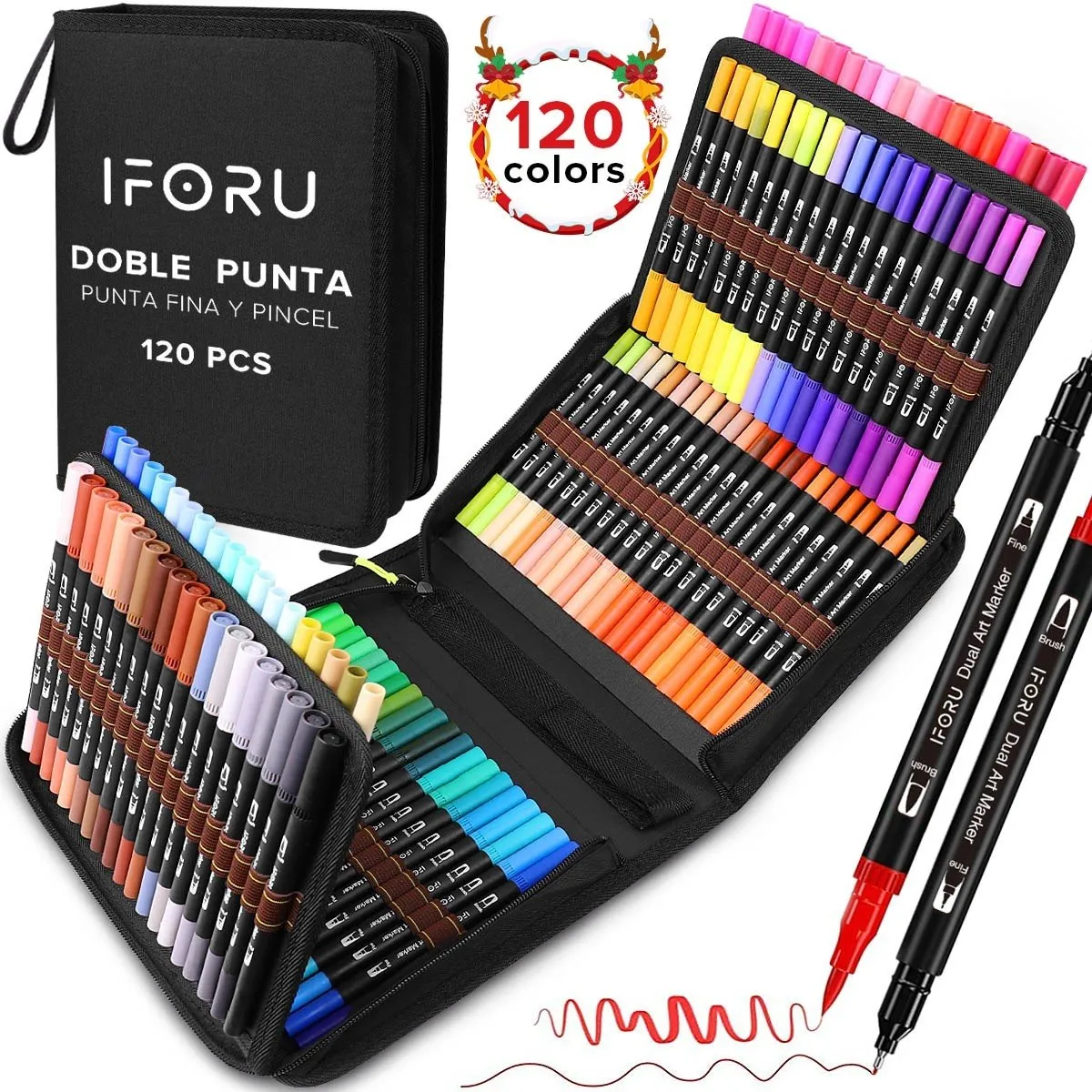 Plumones Marcadores Punta Pincel de Doble 120 Colores | Mebuscar México Plumones Marcadores Punta Pincel de Doble 120 Colores | Mebuscar México