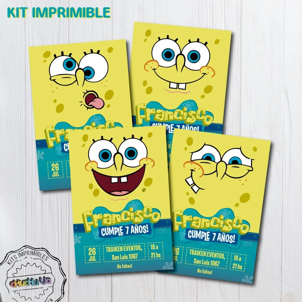 Kit Imprimible Candy Bar Bob Esponja Kits Imprimibles Para Fiestas En Bsas Costa Atlántica