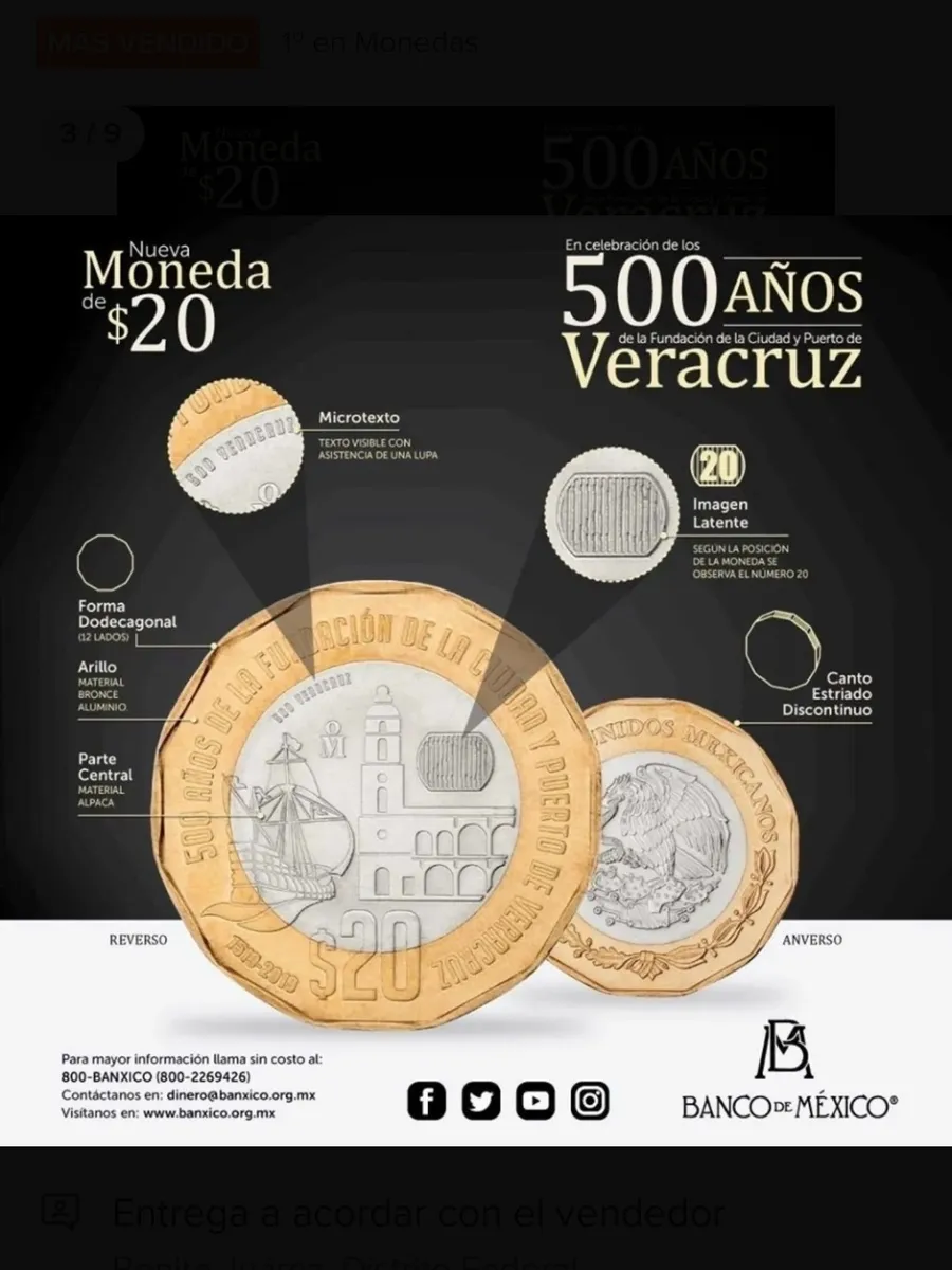 Moneda de 20 Pesos 500 Anos La Fundacion Ciudad - México Monedas en ... Moneda de 20 Pesos 500 Anos La Fundacion Ciudad - México Monedas en ...