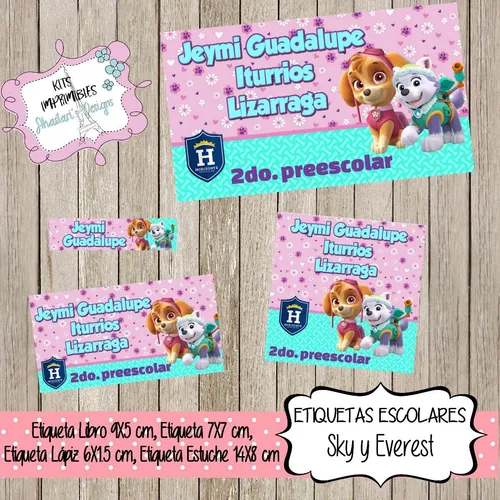 Skye Everest Paw Patrol Etiquetas Escolares Editables Canina 140 En Guadalajara Jalisco