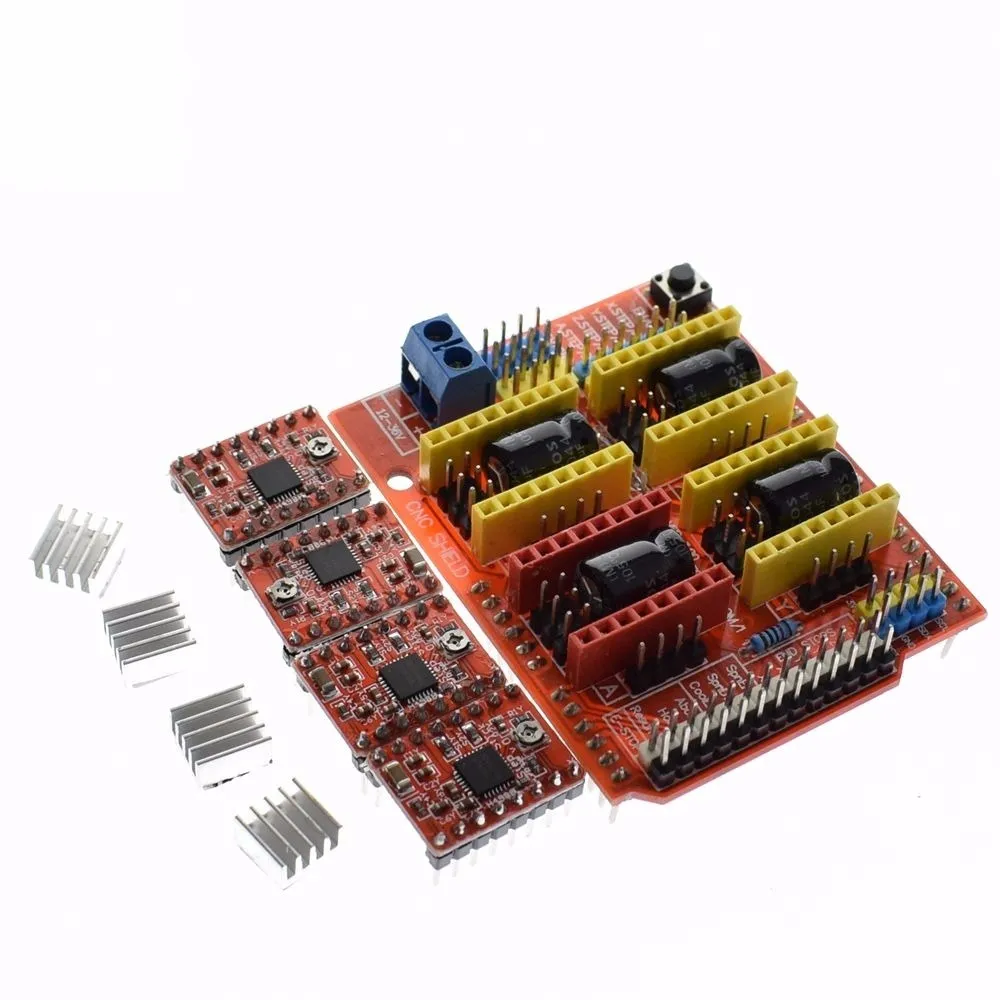 Kit Modulo Shield Arduino Cnc V3 4 Drivers A4988 Con Disip | Mebuscar ... Kit Modulo Shield Arduino Cnc V3 4 Drivers A4988 Con Disip | Mebuscar ...