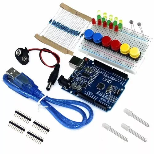Kit Arduino Uno Smd R3 Ch340g Iniciante Protoboard 94 Pcs 1 R 100 Em
