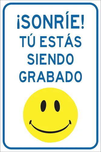 Señalamiento/ Letrero Sonríe Estas Siendo Grabado 20 X 15 Cm | Mebuscar ...