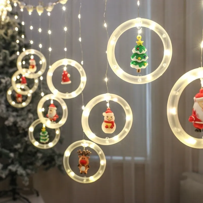 Serie De Luces Navidenas Cascadas Aro Con Figuras Mebuscar México