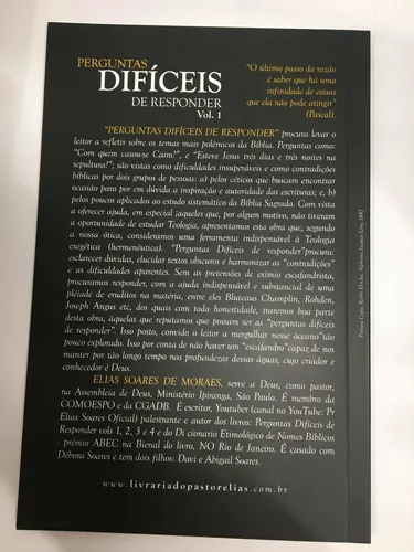 Perguntas Difíceis De Responder Livro Vol 1 - Elias Soares | Mebuscar ... Perguntas Difíceis De Responder Livro Vol 1 - Elias Soares | Mebuscar ...