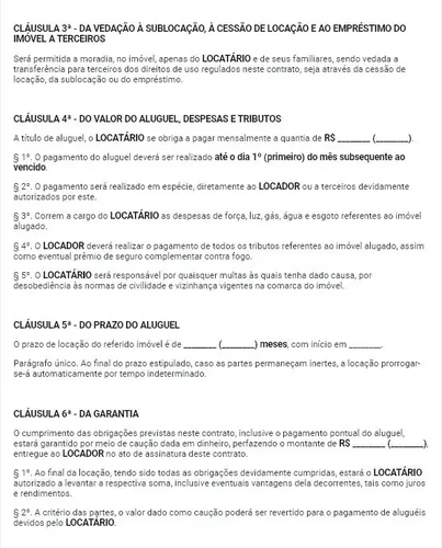 Modelo De Contrato De Locação Residencial Pronto Para Editar R 40 Em