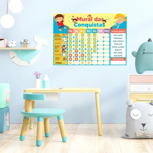 Quadro De Rotina Infantil De Parede Atividade Para Incentivo R 80 Em