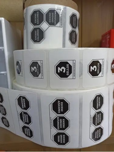 1000 Etiquetas Sellos Exceso Calorías Nom 051 Envio Incluid Mebuscar