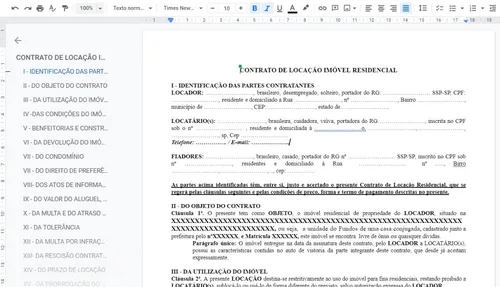 Contrato De Locação Imóvel Residencial Editavel R 15 Em Ribeirão Preto