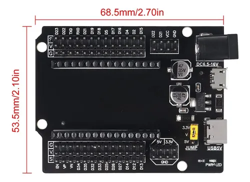 Placa Base Mother Nodemcu Esp32 Wroom 30 Pines Micro Y Usb-c | Mebuscar ... Placa Base Mother Nodemcu Esp32 Wroom 30 Pines Micro Y Usb-c | Mebuscar ...