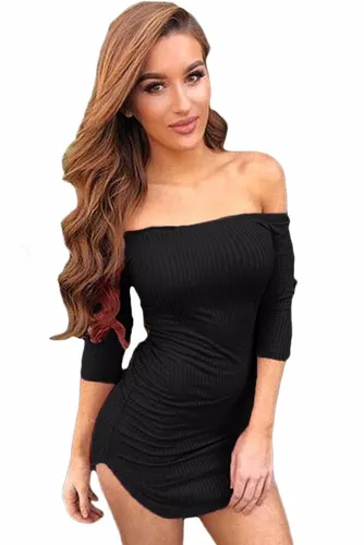 Sexy Vestido Negro Strapless Fiesta Antro Moda Asia Casual Meses Sin
