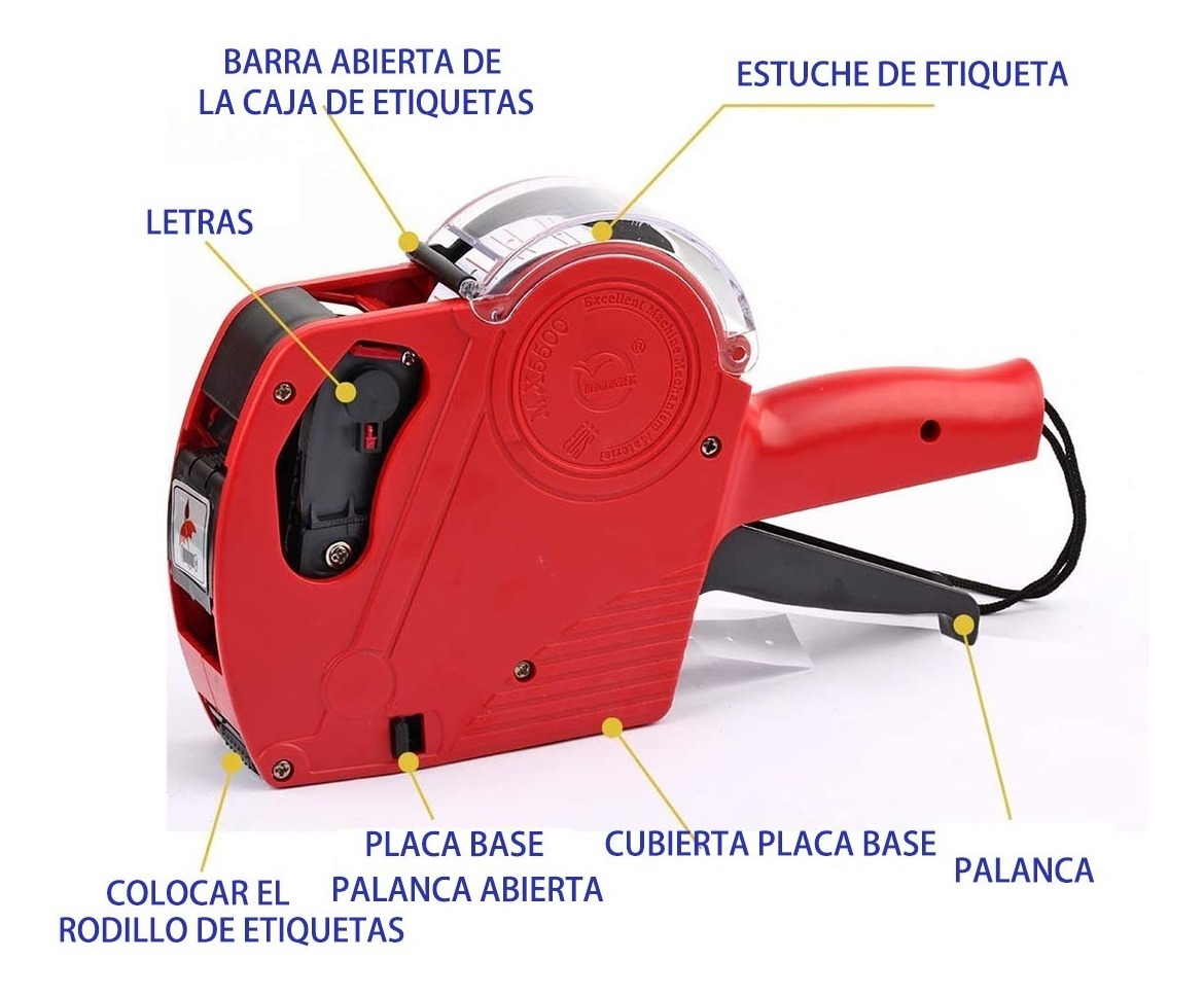 Etiquetadora Manual 8 Dígitos Lote Precio 500etiquetas Meses Sin