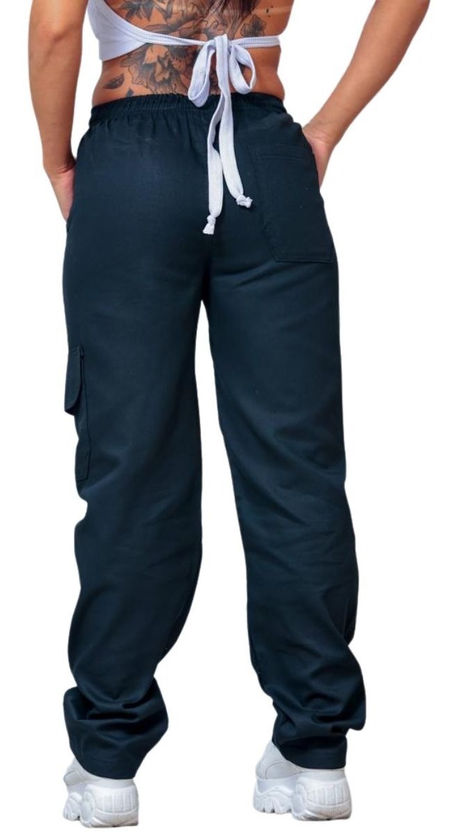 Calça Cargo Bolso Lateral Skatista Folgada Nas Pernas Sarja Mercadolivre