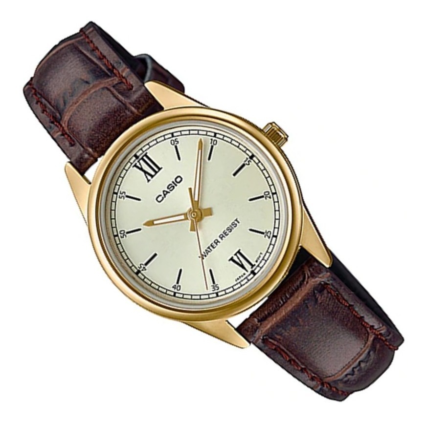 Reloj Casio Dama Ltp V005gl 9b Num Romano Correa De Cuero Mercado Libre