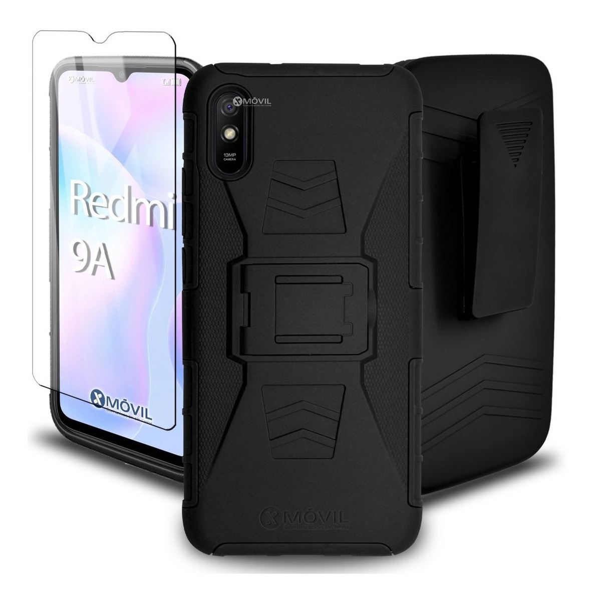 Funda Xiaomi Redmi 9a Uso Rudo Clip Mica Skyn Armor