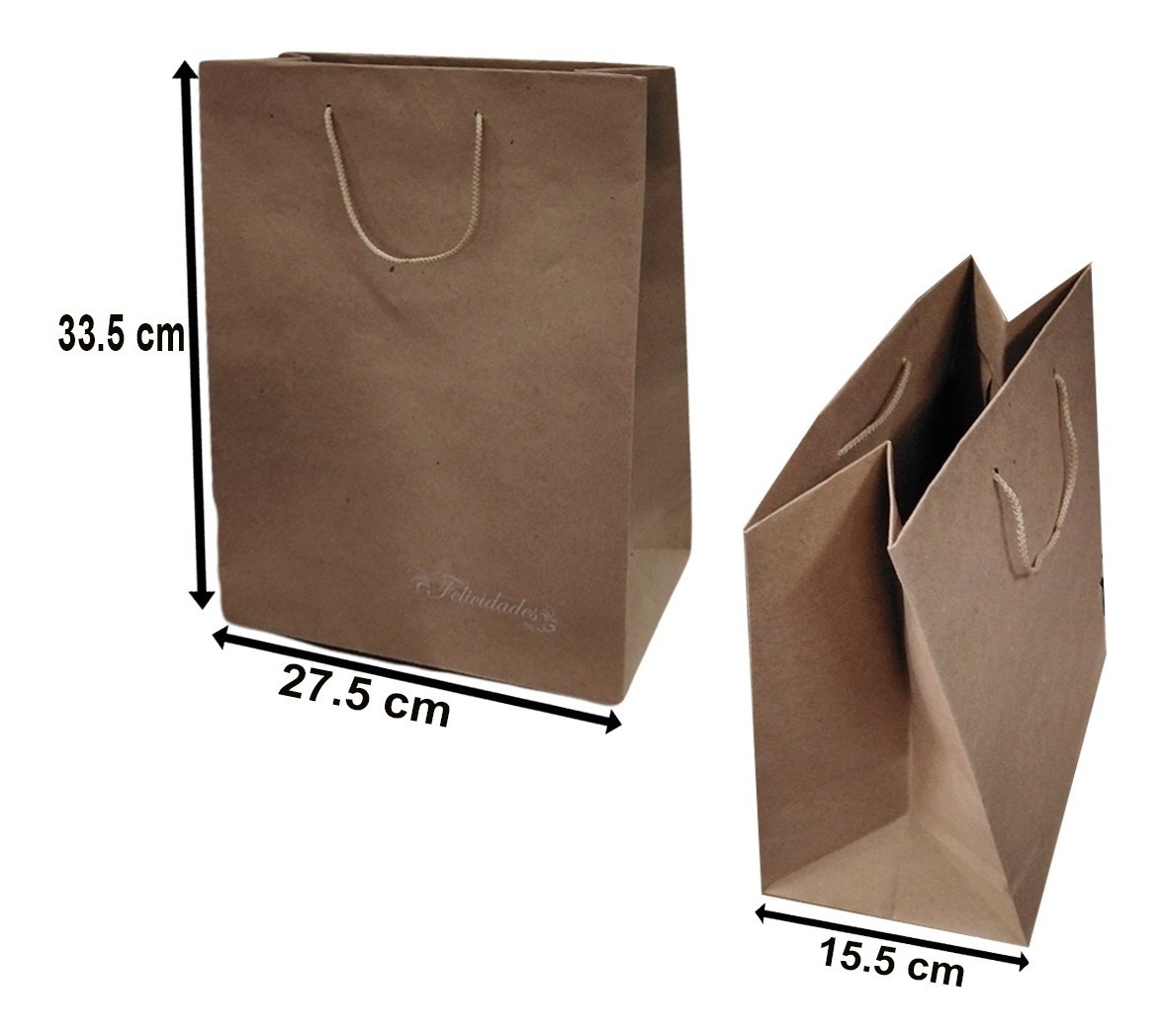 Bolsa De Regalo Papel Kraft Paquete De 100 Pzas Mediana Mercado Libre