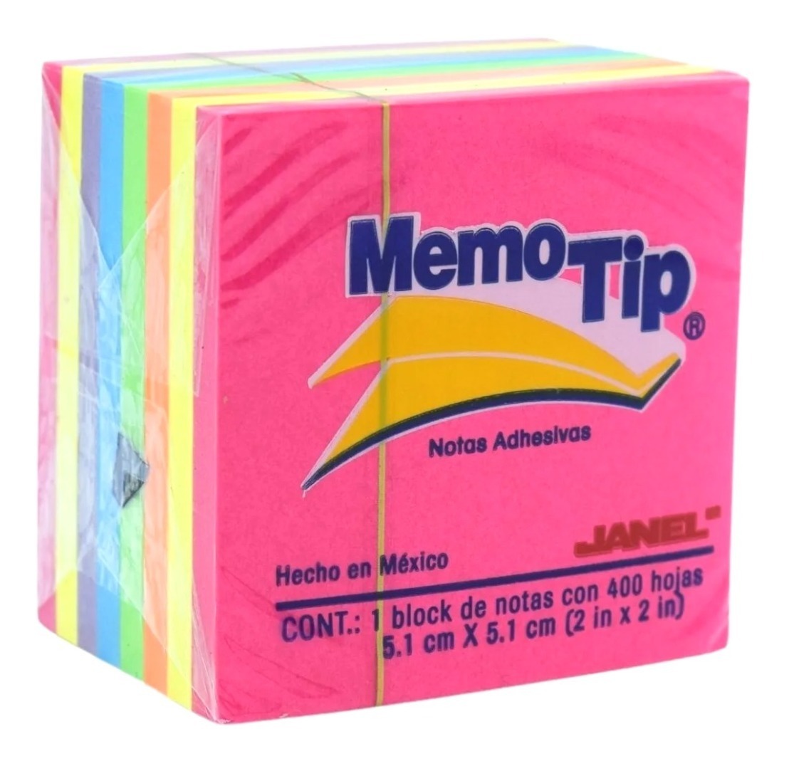 Notas Adhesivas Color Neon Memo Tip 400h 5 1x5 1cm Block Mercadolibre