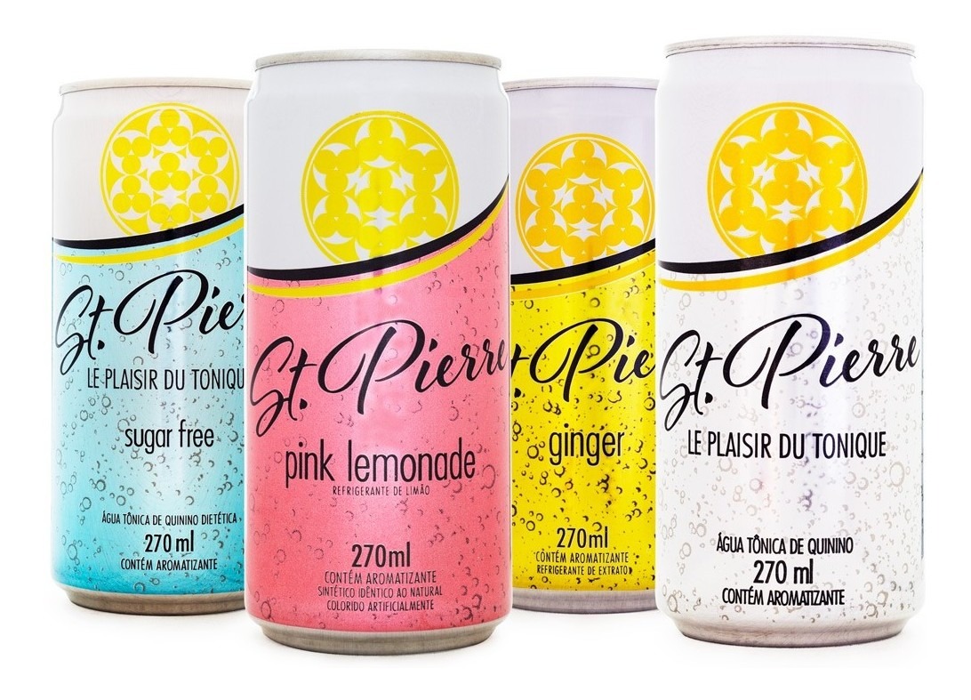 24x Agua Tônica St Pierre Pink Lemonade Lata 270ml Mercado Livre