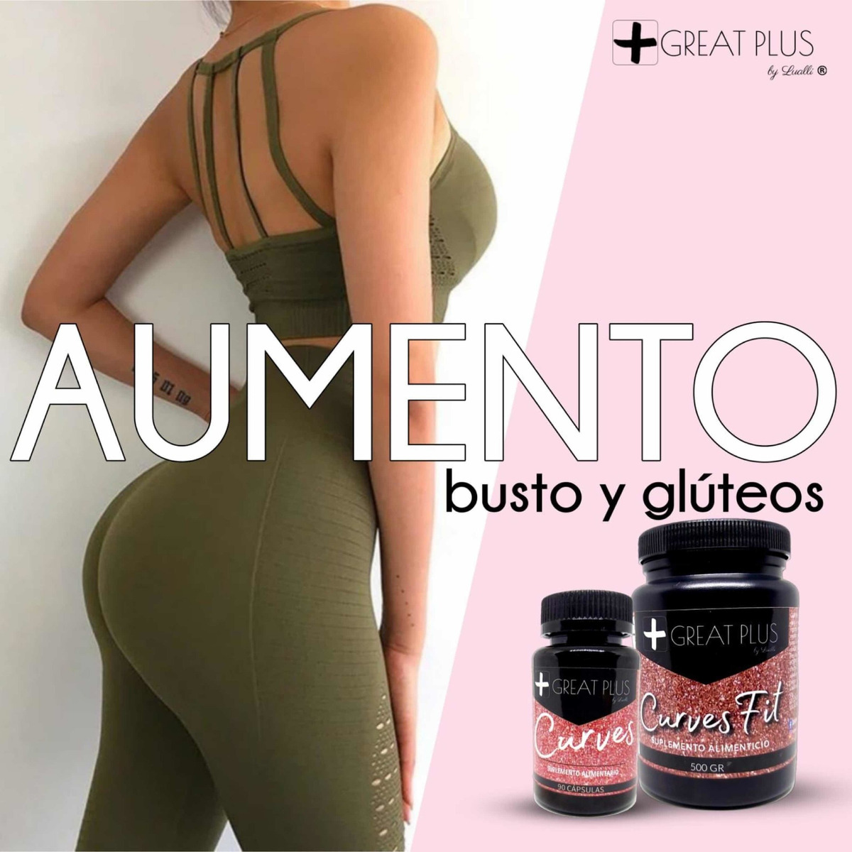 Cápsulas De Aumento Great Plus Busto Y Glúteos Sin Hormonas Meses Sin