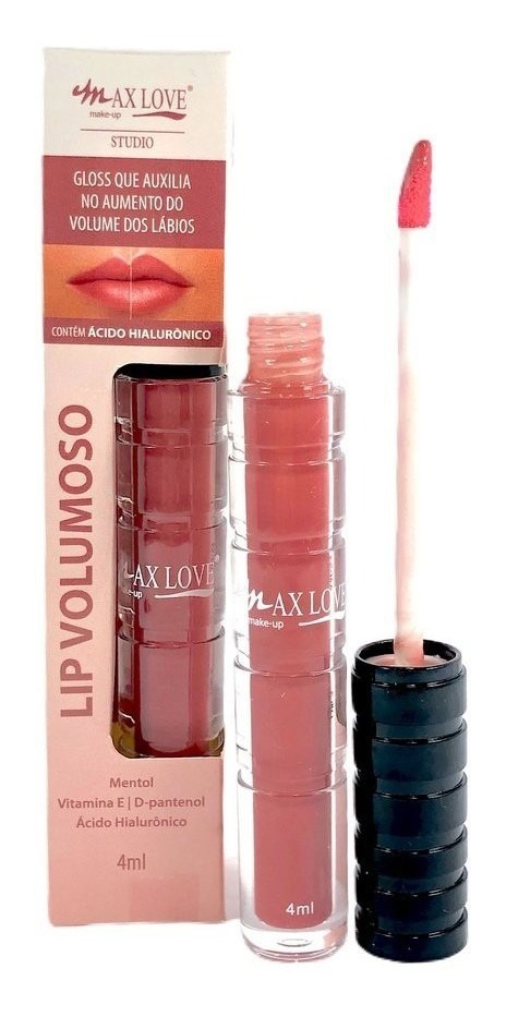 Gloss Lip Volumoso Rosado Max Love C Ac Hialurônico Vegano