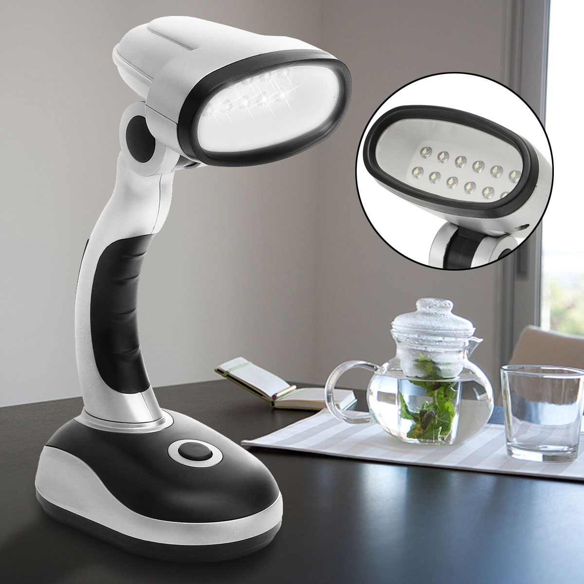Luminaria De Mesa Flexivel Sem Fio Luz 12 Led Portátil | Parcelamento ... Luminaria De Mesa Flexivel Sem Fio Luz 12 Led Portátil | Parcelamento ...