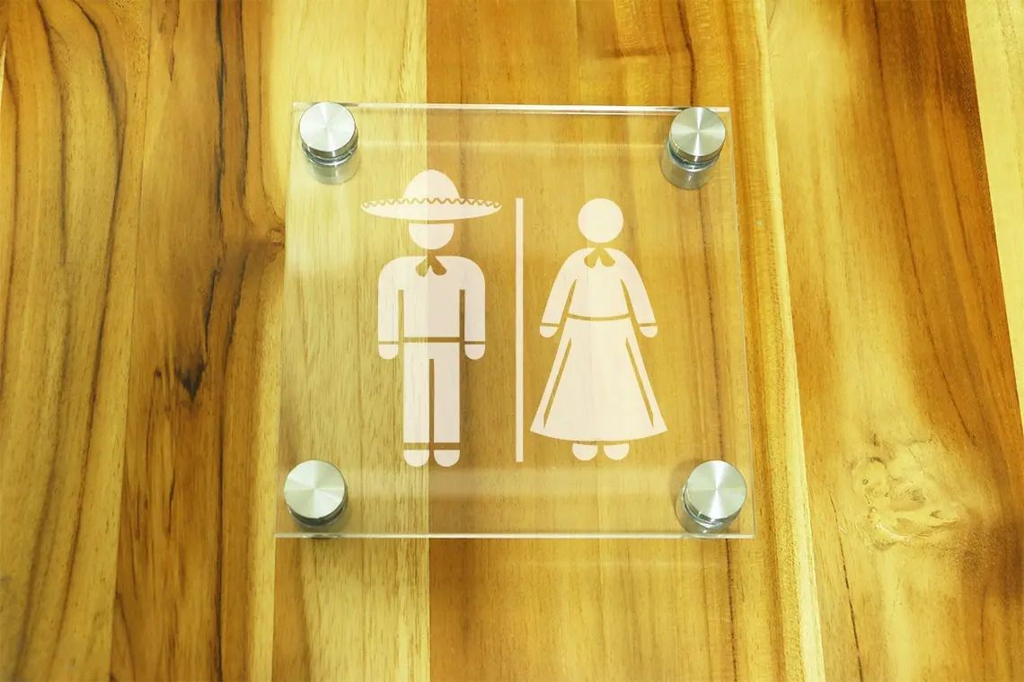 Señalética Para Baños En Acrilico Grabado Charros Pz Envío Gratis