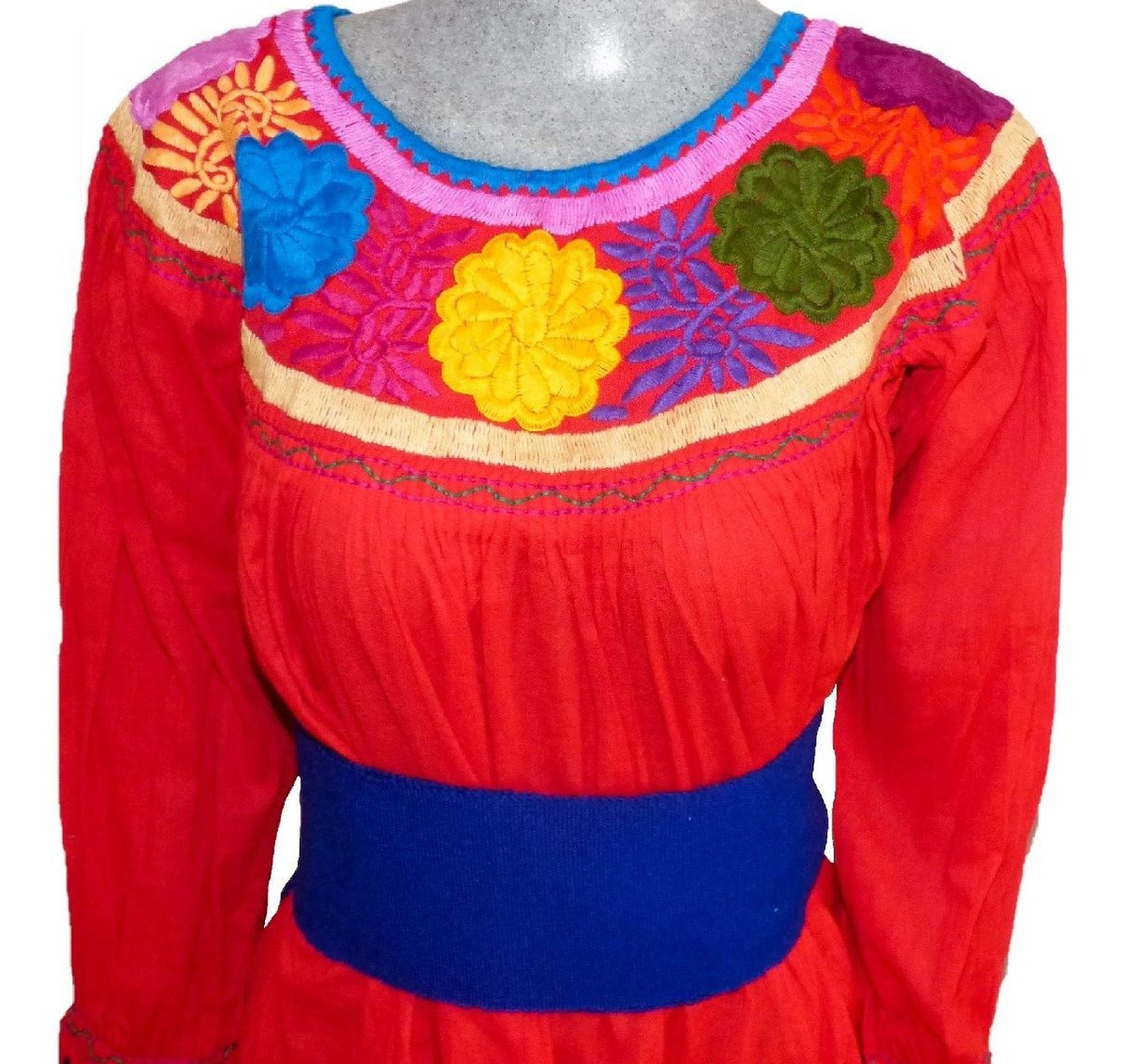 Blusas Bordadas A Mano De Chiapas Unitalla Cuello Redondo Meses Sin Intereses