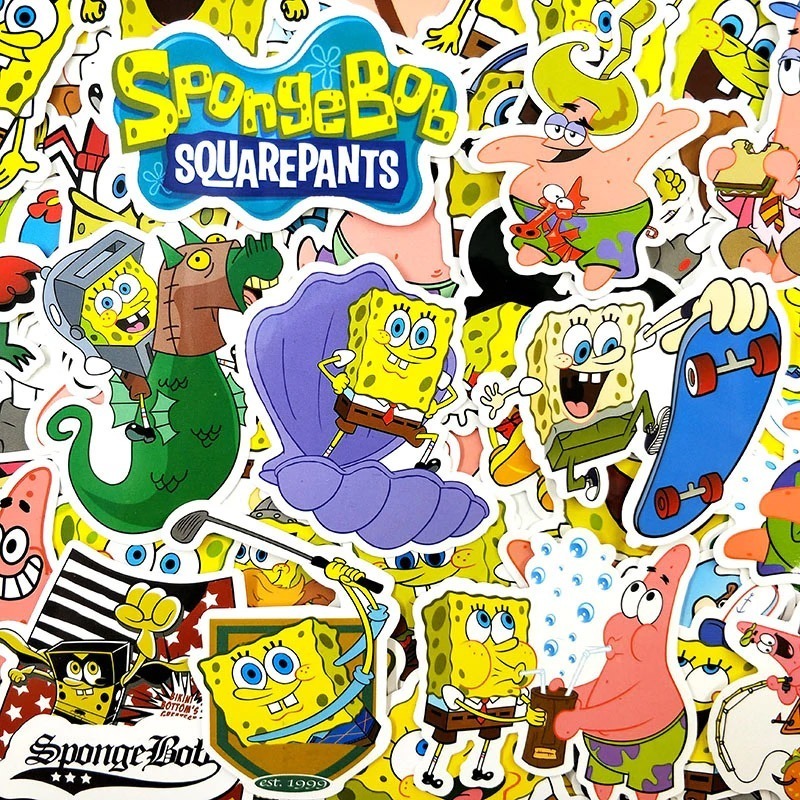 Set Calcomanias 100 Stickers Bob Esponja Patricio Calamardo Meses Sin