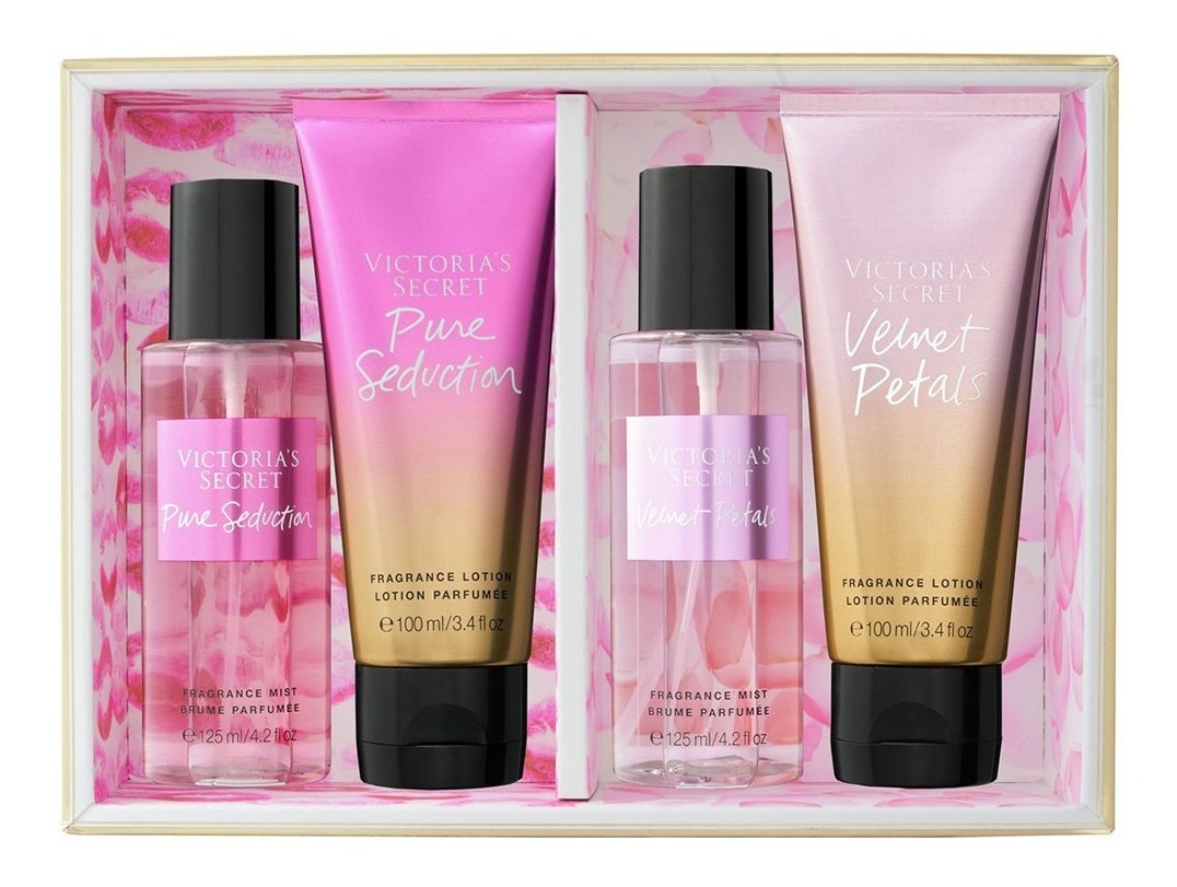 Set De Regalo Victorias Secret 4 Piezas Loción Y Crema Meses Sin