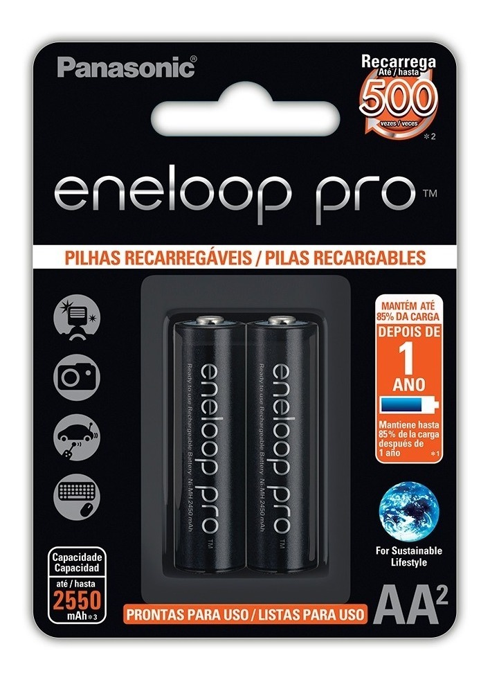 Pilha Recarregável Eneloop Pro Pequena Aa Ct C 02 Panasonic