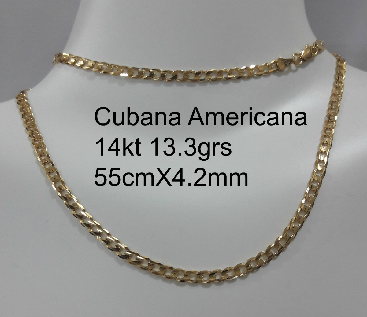Cadena Cubana American Oro 14k 13.3gr Largo 55cm Ancho 4.2m | JOYERIA ... Cadena Cubana American Oro 14k 13.3gr Largo 55cm Ancho 4.2m | JOYERIA ...
