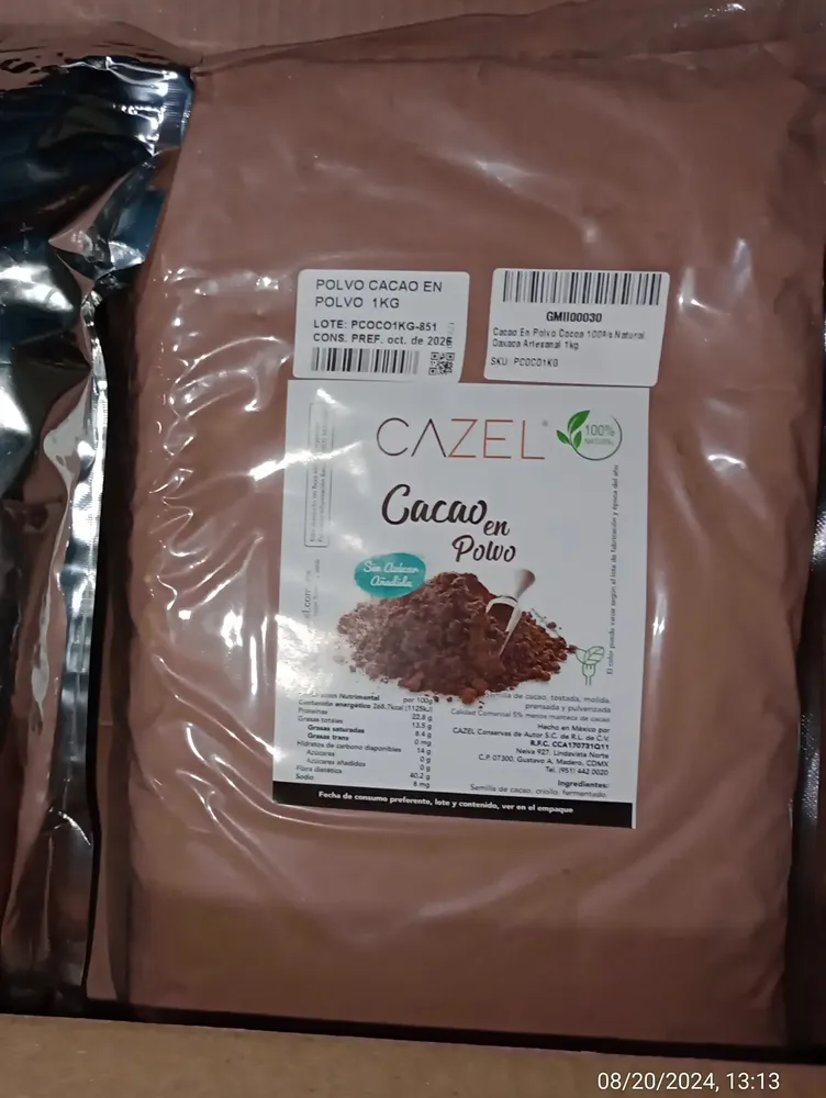 CAZEL CACAO EN POLVO COMERCIAL 1 KG | MercadoLibre