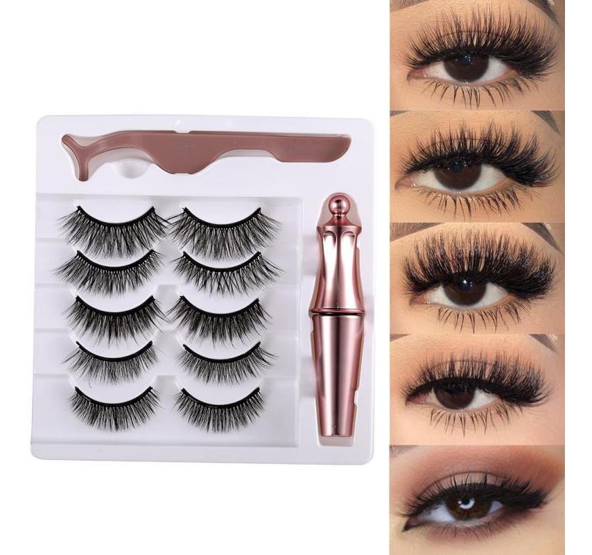 Pestañas Postizas 3d Magnéticas Kit Con Delineador De Ojos Meses Sin