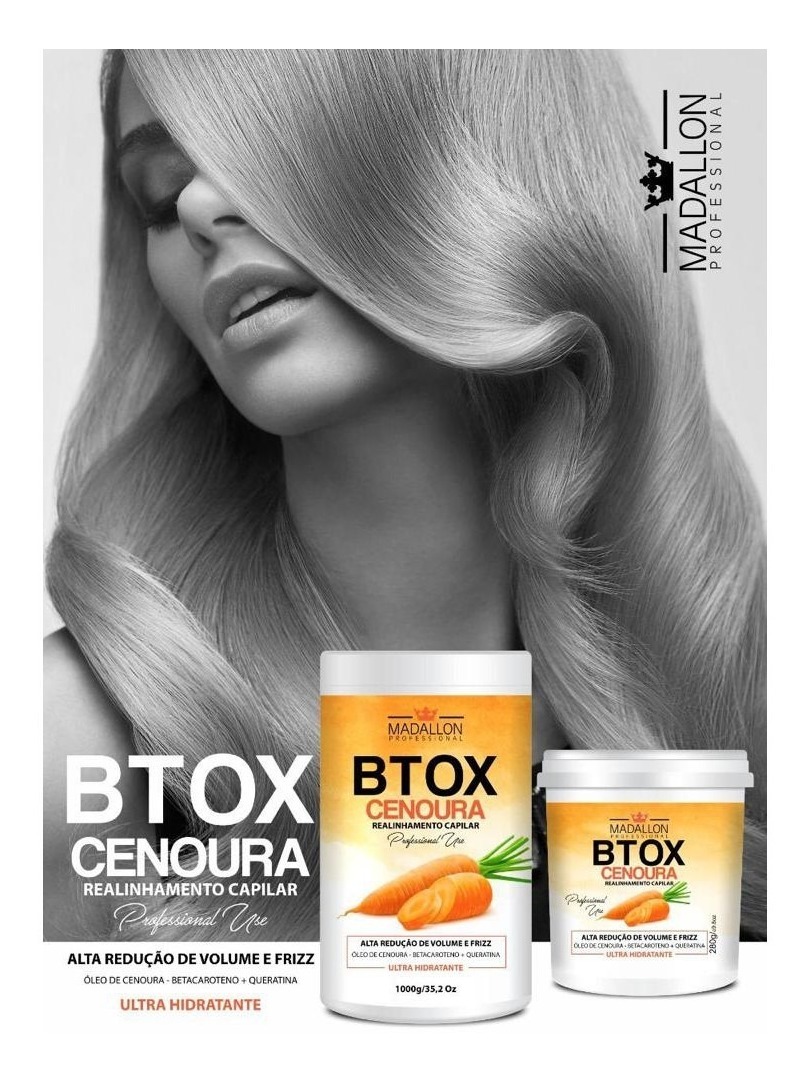 Botox Cenoura Sem Formol Uso Profissional Madallon 1kg Parcelamento